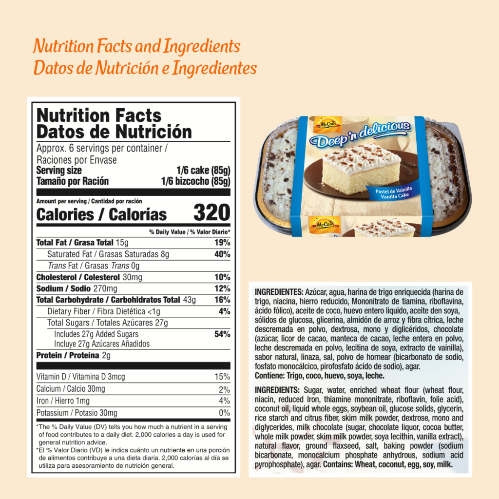 McCain Deep’n Delicious Vanilla Cake – McCain B2C